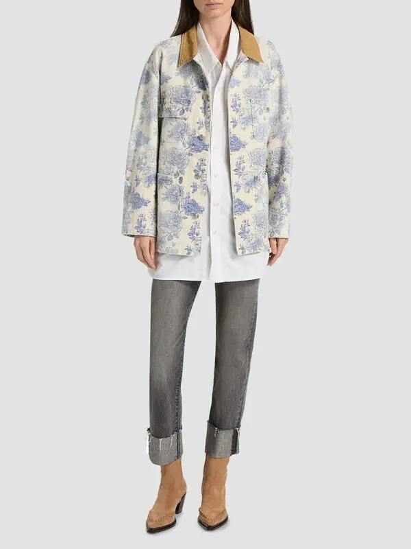 R13 Drop Neck Oxford Shirt - White