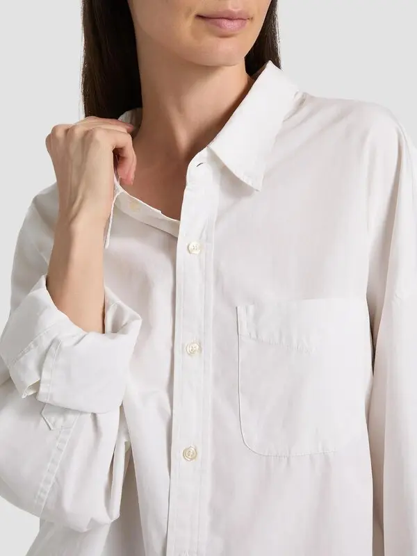 R13 Drop Neck Oxford Shirt - White