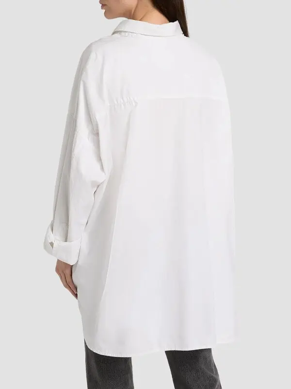 R13 Drop Neck Oxford Shirt - White