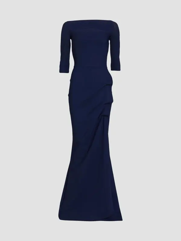 Chiara Boni La Petite Robe Kate Slit-detail Boatneck Gown - Blue Notte
