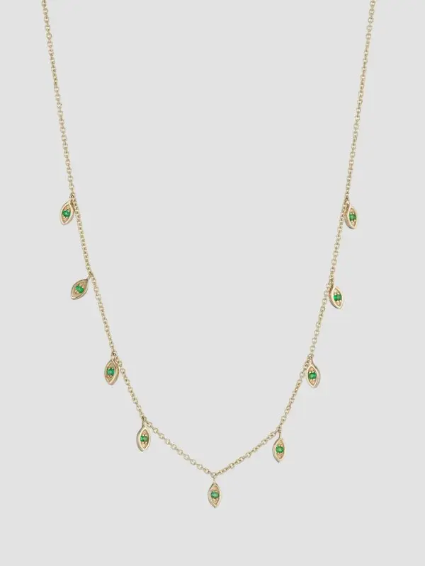 SYDNEY EVAN 14k Yellow & Emerald Marquise Charm Necklace - Gold