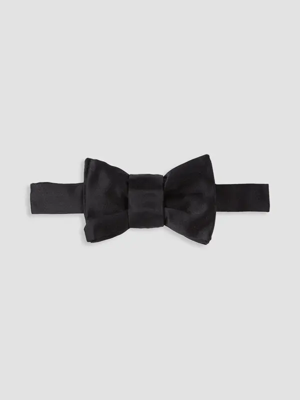 Charvet Silk Satin Bow Tie - Black
