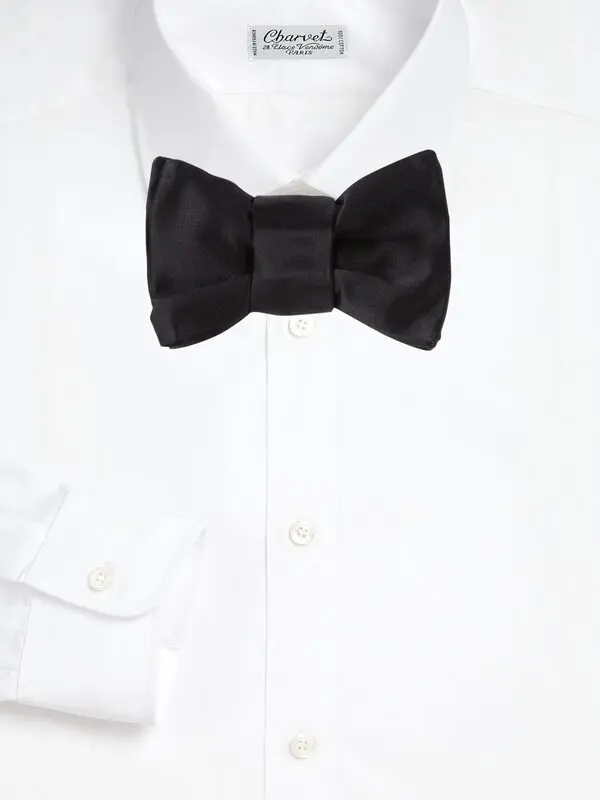 Charvet Silk Satin Bow Tie - Black