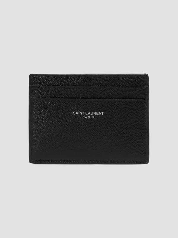 Saint Laurent Grain Leather Card Case - Black