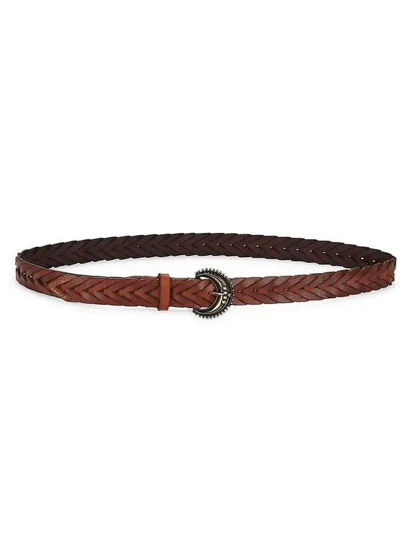 Veronica Beard Leo Braided Leather Belt - Tan | Editorialist display picture 3