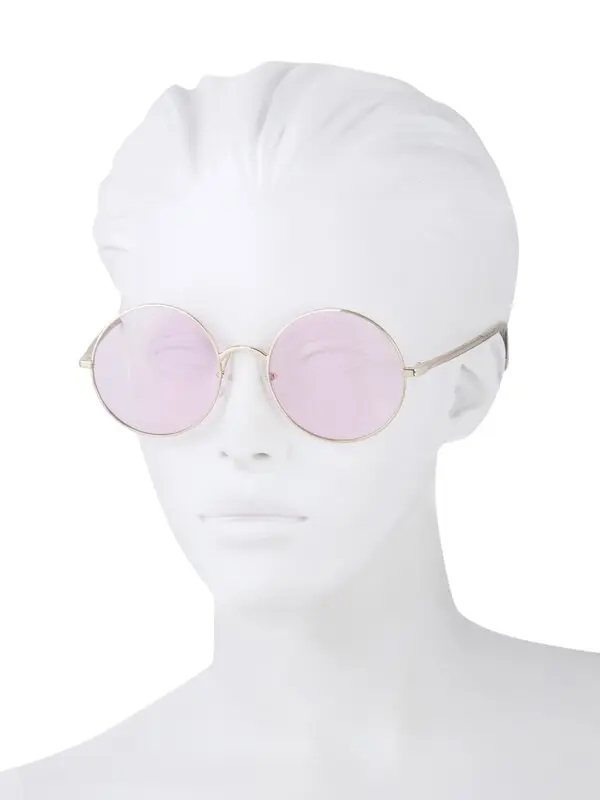 Chloé 56mm Round Sunglasses With Clip-on Aviator Lenses