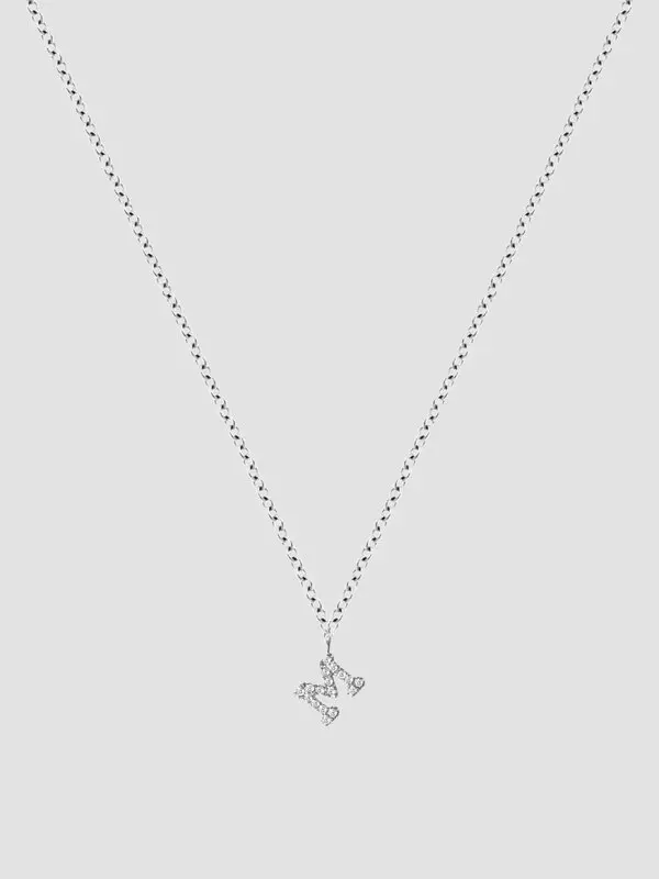 Meira T 14k White Gold Diamond Intial Pendant Necklace - Initial M
