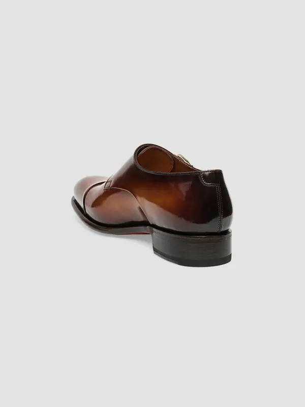 Santoni Ira Double Monk Strap Leather Dress Shoes