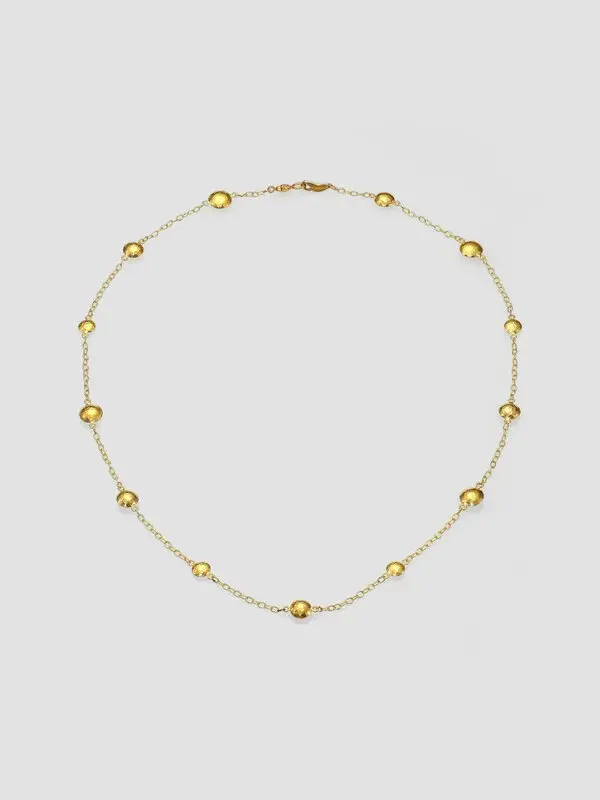 Gurhan Lentil 24k Yellow Mini Station Necklace