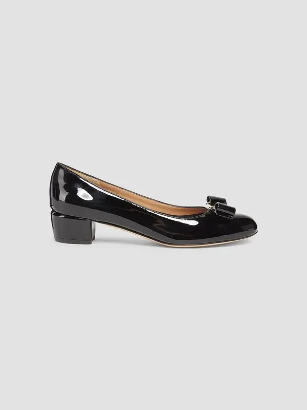 FERRAGAMO Vara 45mm Patent Leather Pumps - Black
