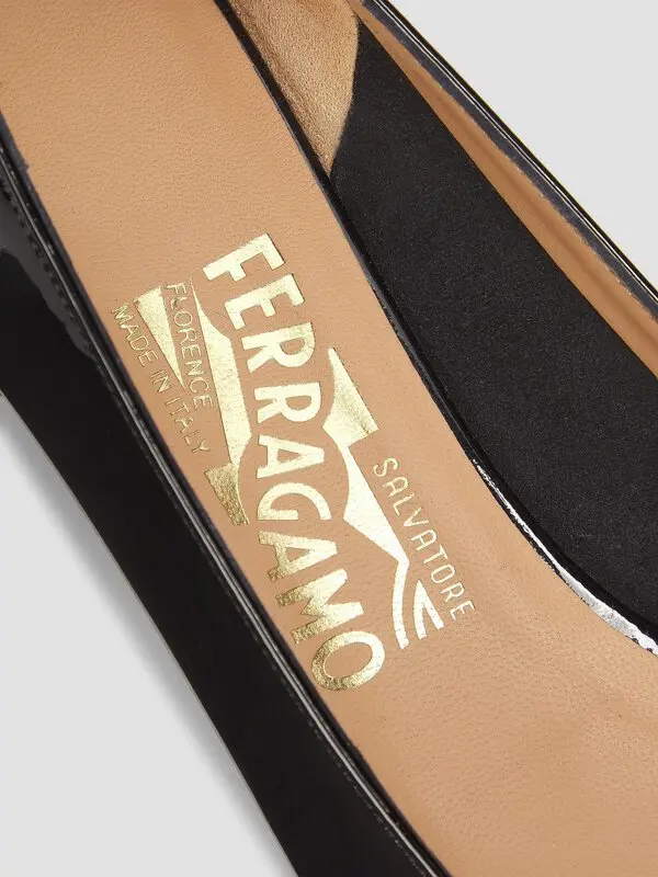 FERRAGAMO Vara 45mm Patent Leather Pumps - Black