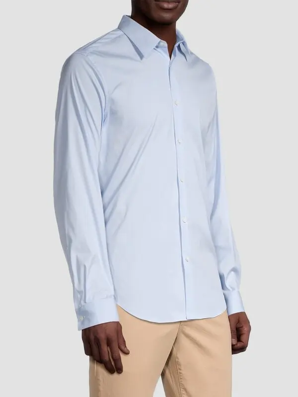 Theory Sylvain Wealth Poplin Long-sleeve Shirt - Olympic