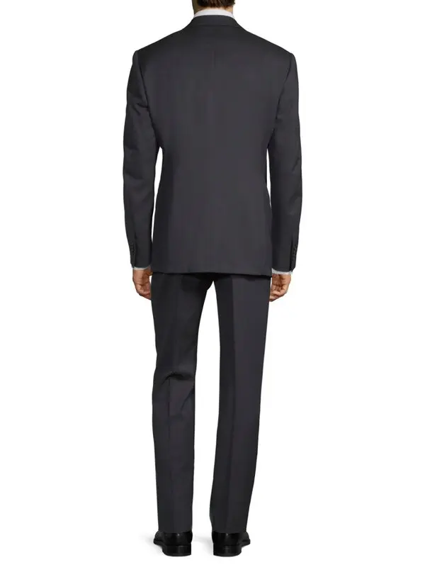Corneliani Regular-fit Solid Woven Wool Suit - Dark Blue