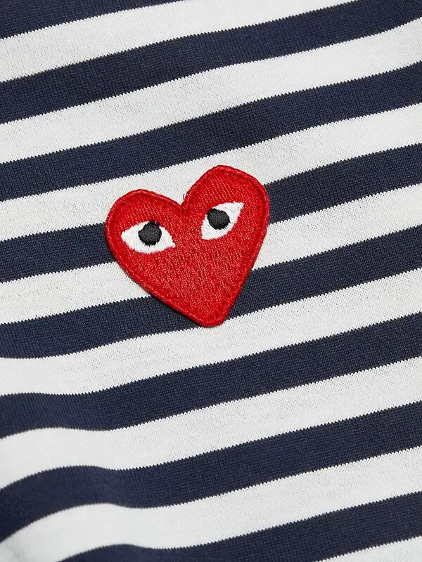 Play Comme Des Garcon Long-sleeve Striped T-shirt - Navy White