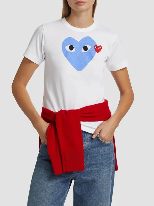 Play Comme Des Garcon Double Heart T-shirt