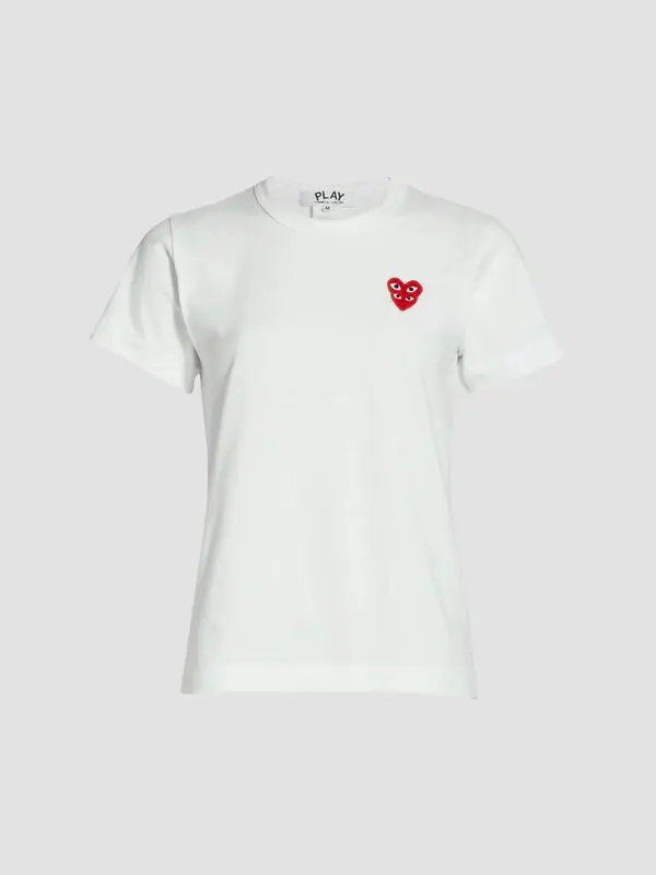Play Comme Des Garcon Double Heart T-shirt - White