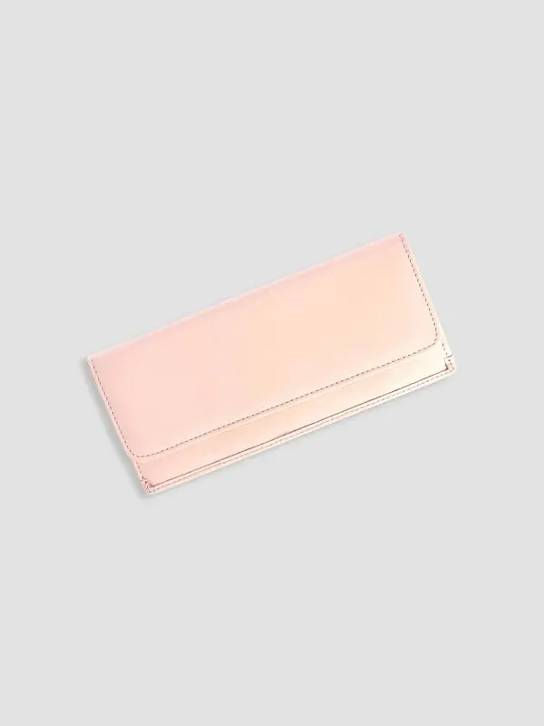 ROYCE NEW YORK Rfid-blocking Leather Clutch Wallet - Light Pink