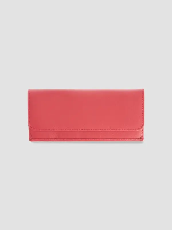 ROYCE NEW YORK Rfid-blocking Leather Clutch Wallet - Red