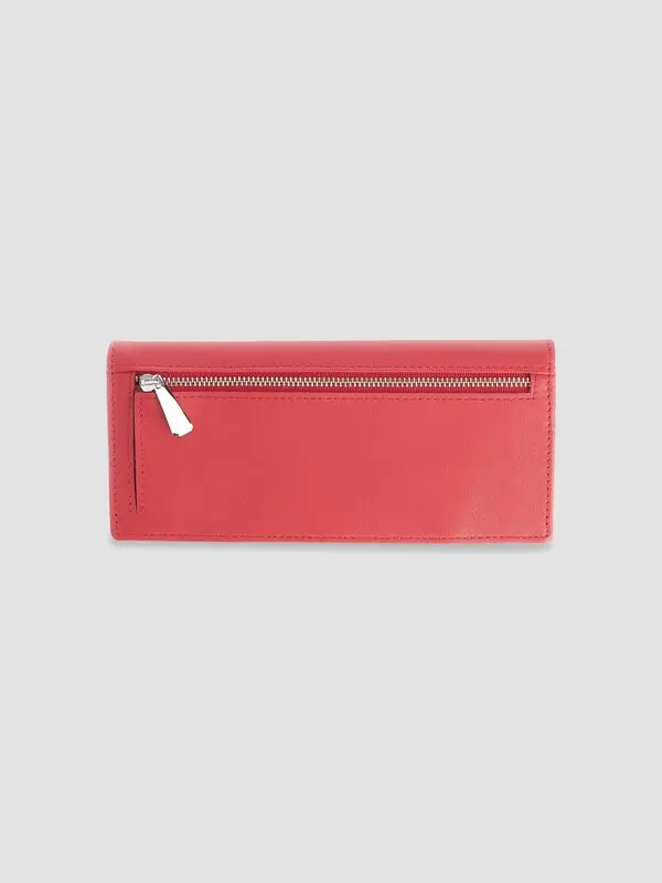 ROYCE NEW YORK Rfid-blocking Leather Clutch Wallet - Red