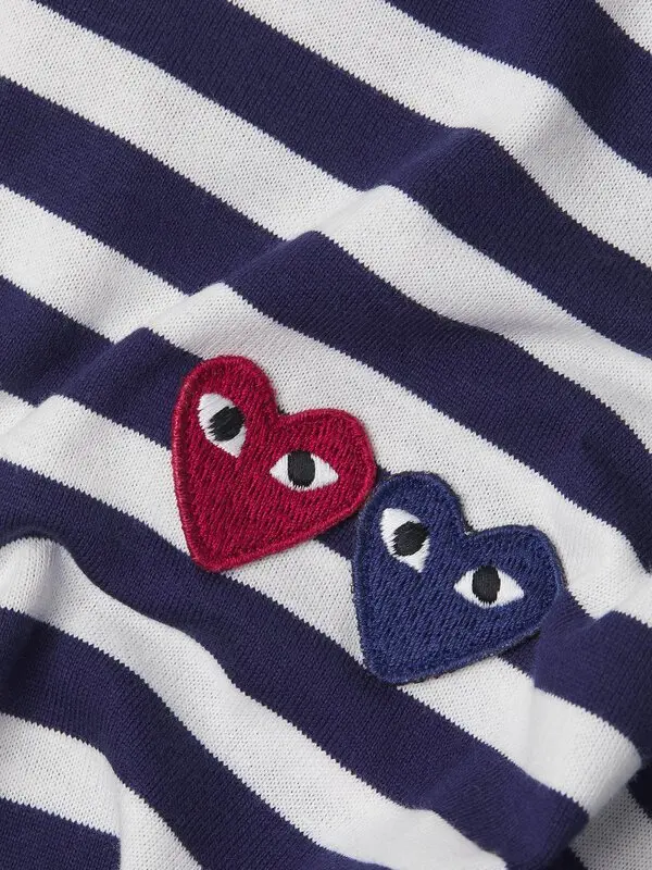 Play Comme Des Garcon Two Hearts Cotton T-shirt