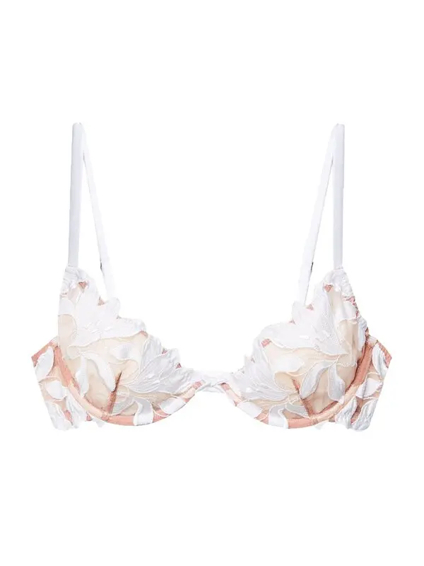 FLEUR DU MAL Lace Plunge Demi Bra - Ivory