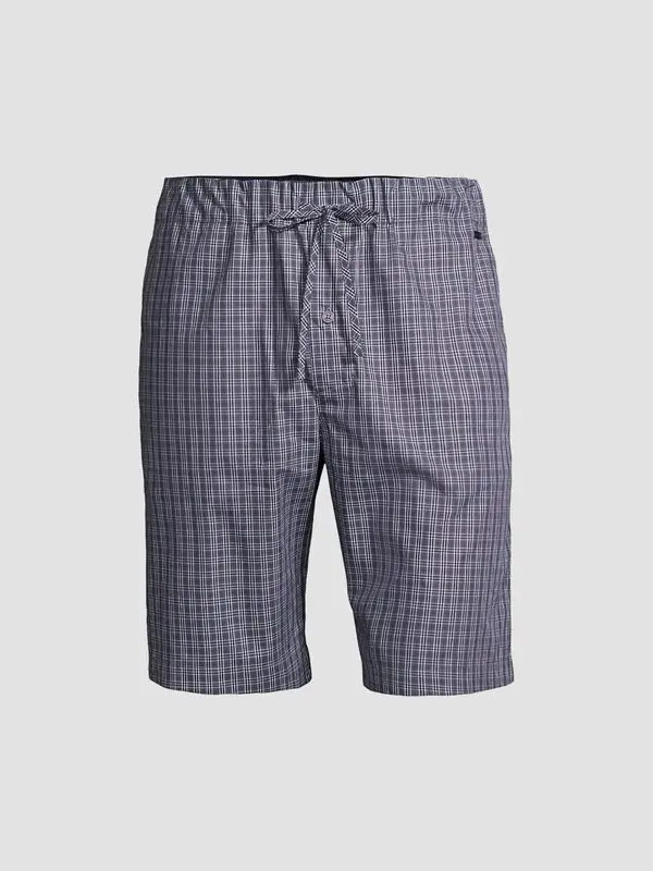 Hanro Woven Cotton Shorts - Grey Check