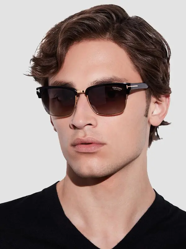 TOM FORD River 57mm Square Sunglasses
