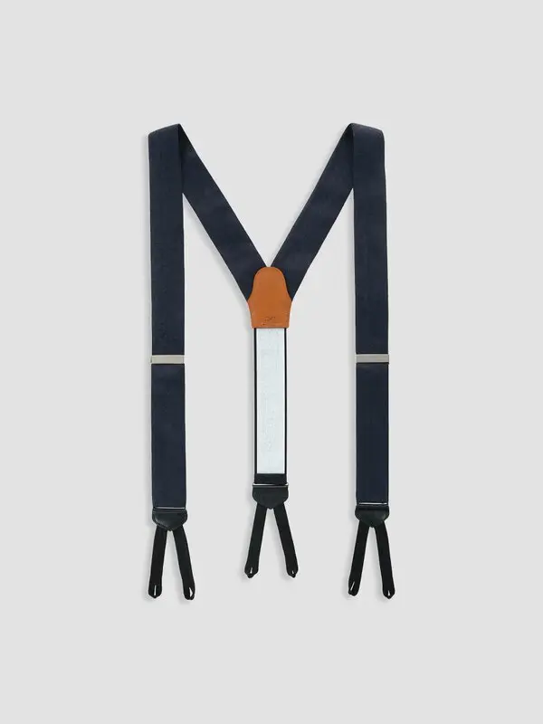 Trafalgar Banbury Paisley Silk Suspenders - Black