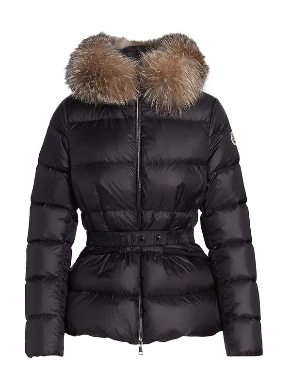 Moncler Boed Fox Fur-Trim Down Jacket Size - Black | Editorialist