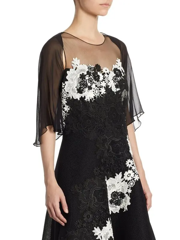 Rickie Freeman For Teri Jon Chiffon Shrug