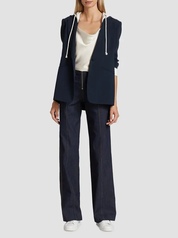 Cinq À Sept Khloe Hooded Blazer - Navy Ivory