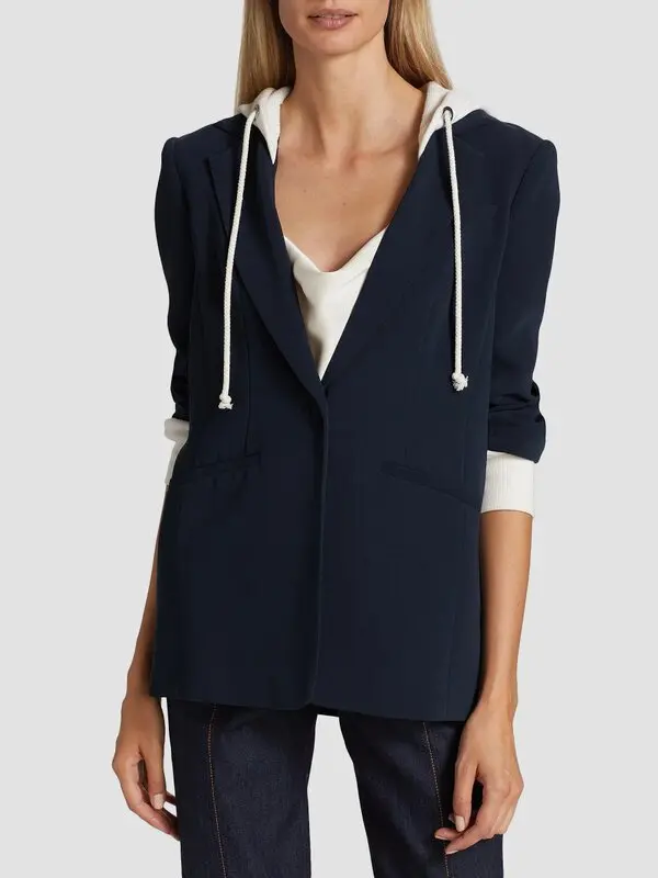 Cinq À Sept Khloe Hooded Blazer - Navy Ivory