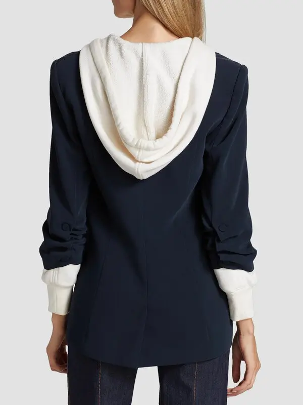 Cinq À Sept Khloe Hooded Blazer - Navy Ivory