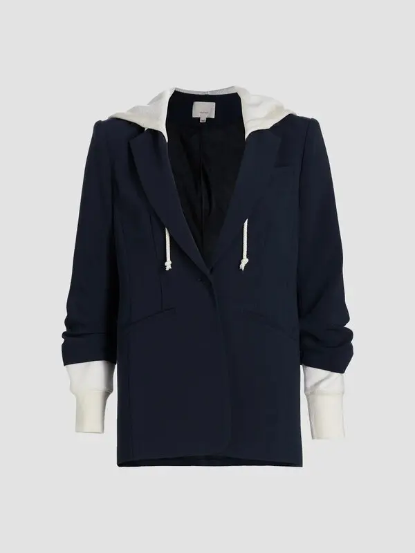 Cinq À Sept Khloe Hooded Blazer - Navy Ivory