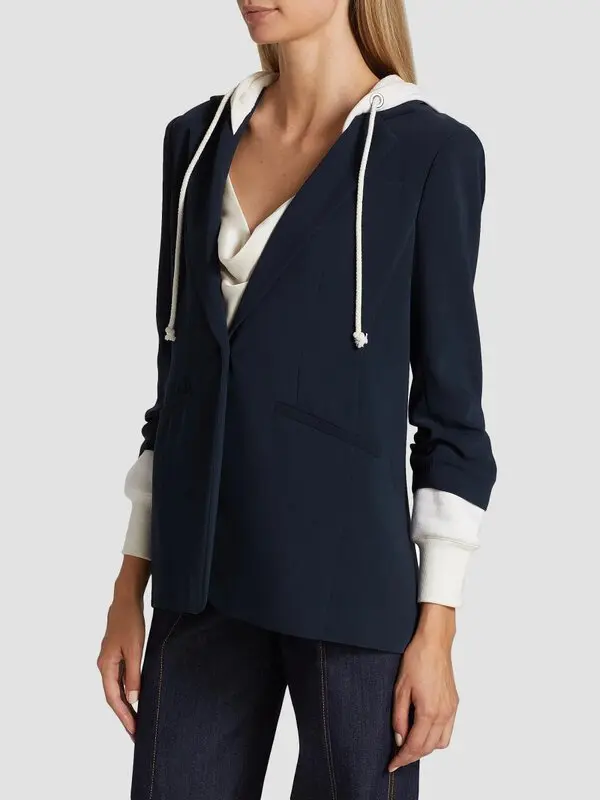 Cinq À Sept Khloe Hooded Blazer - Navy Ivory