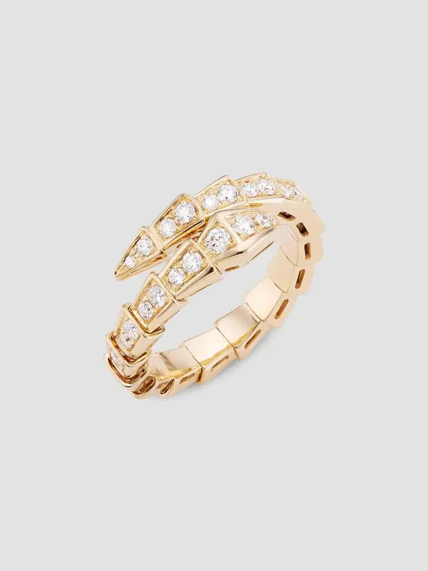 BVLGARI Serpenti Viper 18k Yellow & Diamond Wrap Ring