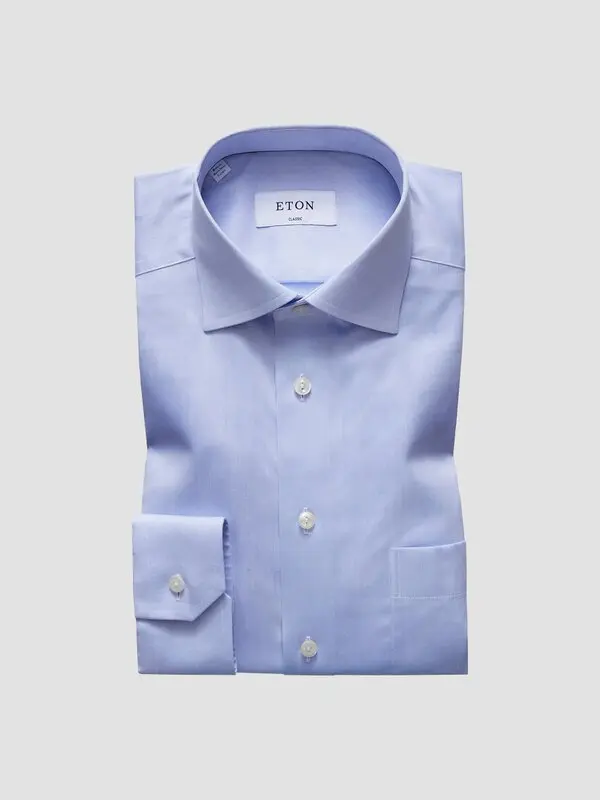 Eton Classic-fit Twill Dress Shirt - Blue
