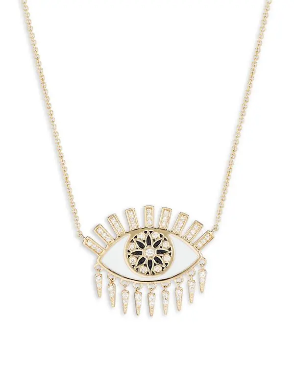 SYDNEY EVAN 14k Yellow & Diamond Kaleidoscope Eye Pendant Necklace - Gold