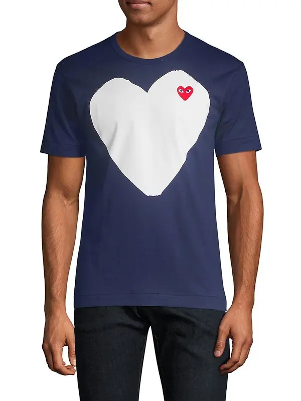 Play Comme Des Garcon Heart In Heart Graphic Tee