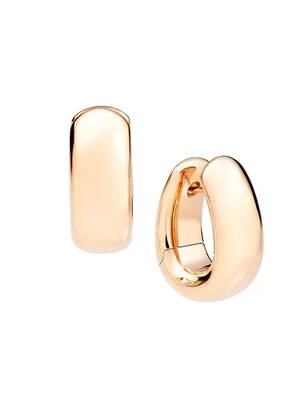 Pomellato Iconica 18k Huggie Hoop Earrings - Rose Gold