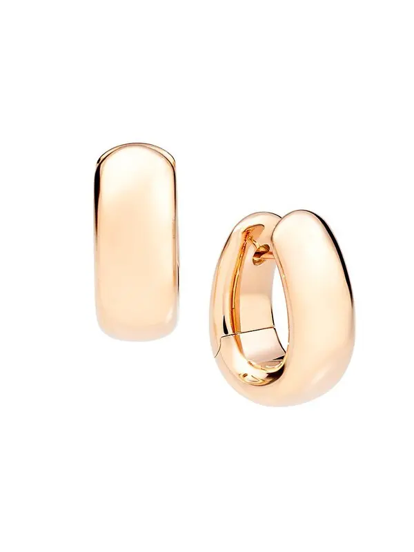 Pomellato Iconica 18k Huggie Hoop Earrings - Rose Gold