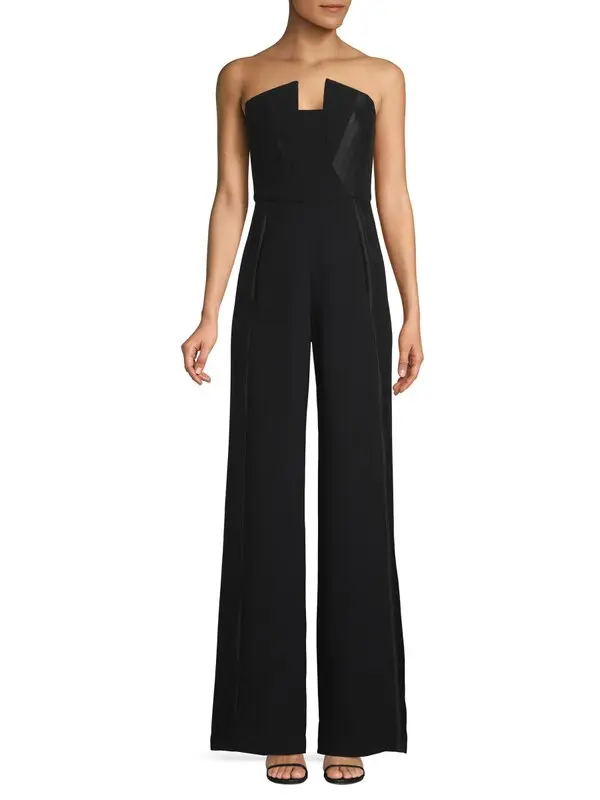 Black Halo Lena Strapless Jumpsuit - Navy
