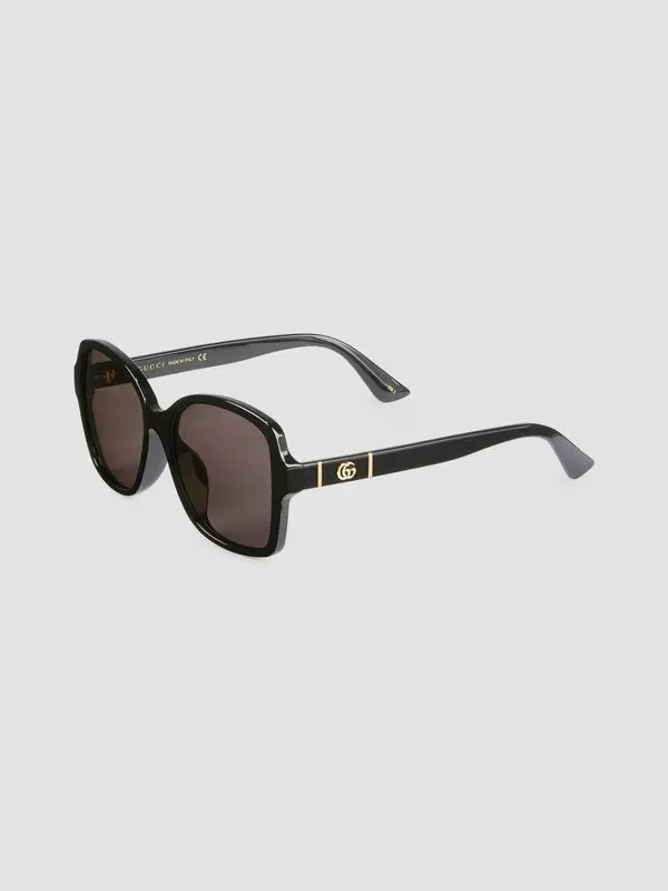 Gucci 57mm Rectangular Sunglasses - Black