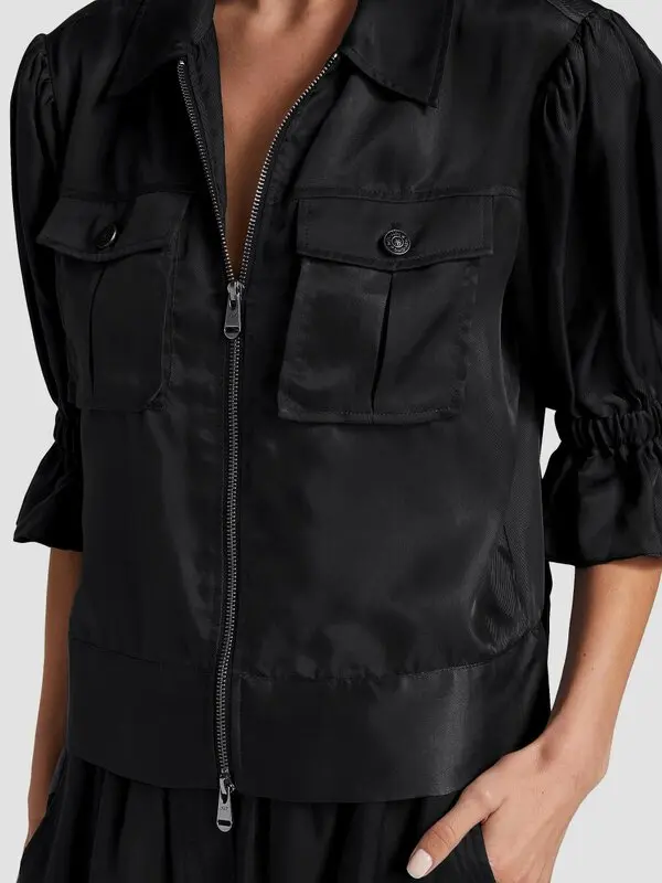 Cinq À Sept Holly Puff-sleeve Utility Jacket - Black