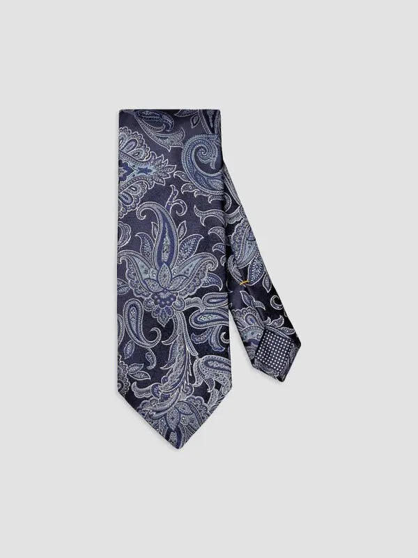 Eton Paisley Silk Tie - Navy