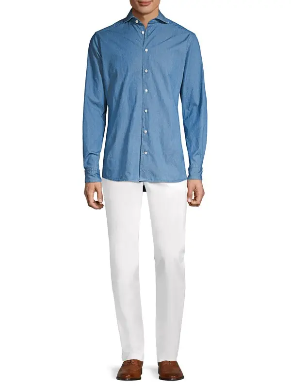 Eton Contemporary-fit Chambray Soft Casual Shirt