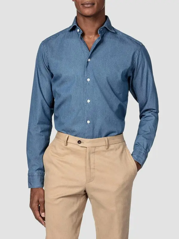 Eton Contemporary-fit Chambray Soft Casual Shirt