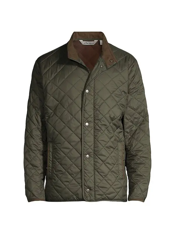 Peter Millar Suffolk Quilted Travel Coat - Olive