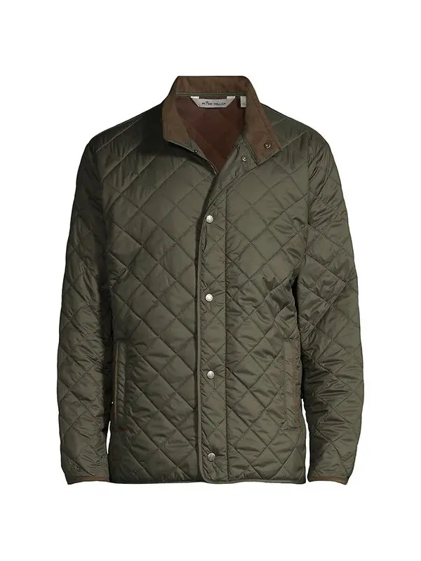 Peter Millar Suffolk Quilted Travel Coat - Olive