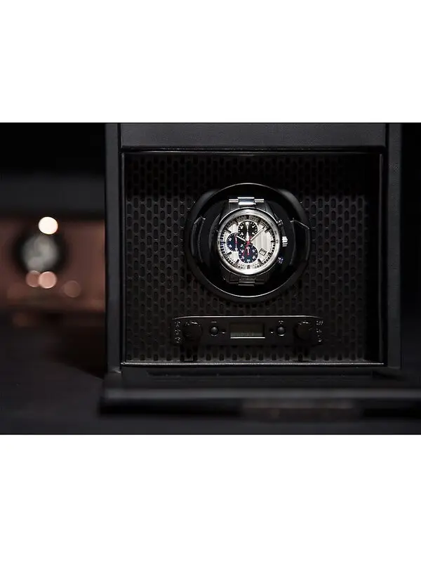 Wolf Axis Single Watch Winder With Storage - Powder Coat